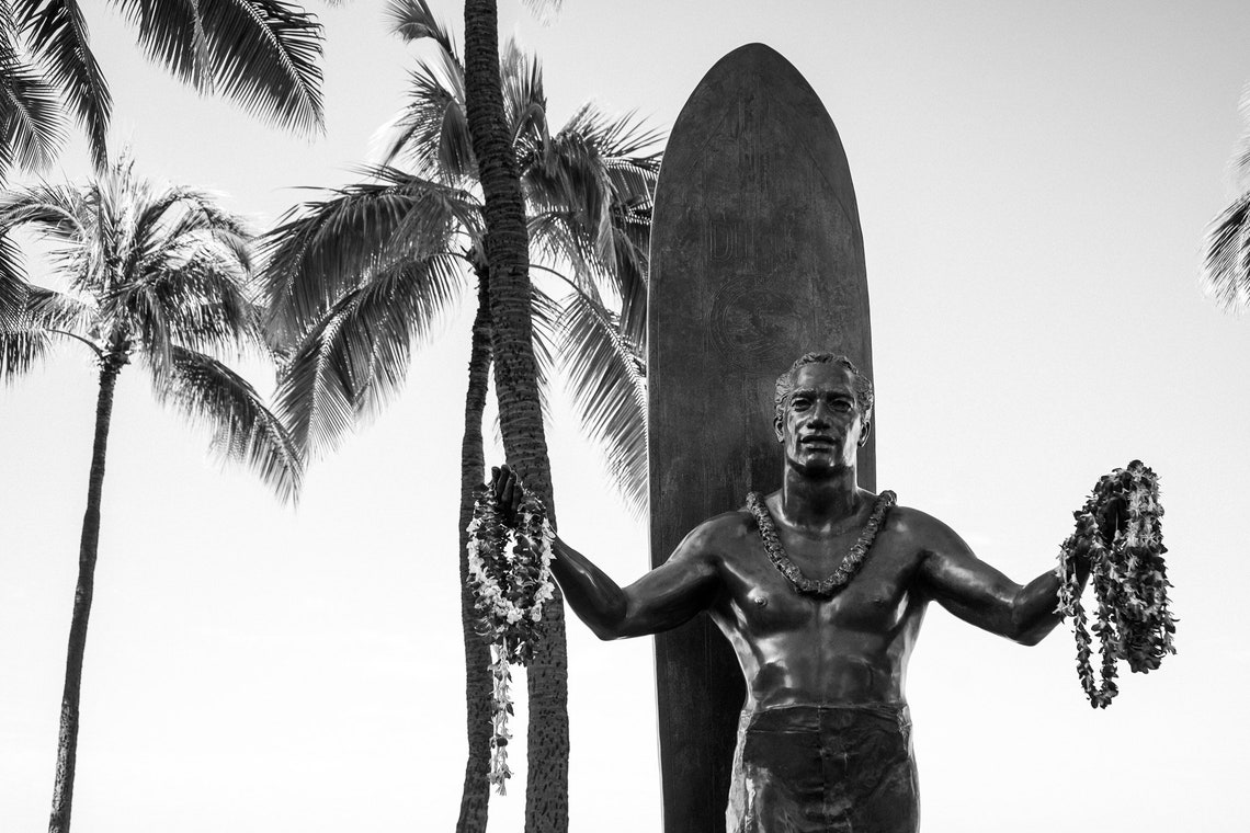 Duke Kahanamoku Wall Art, Waikiki Beach, Hawaii Wall Art, Hawaii Poster ...