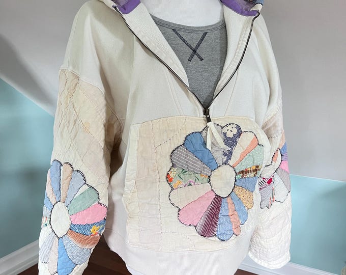 Vintage Quilt Sweatshirt Hoodie - Etsy