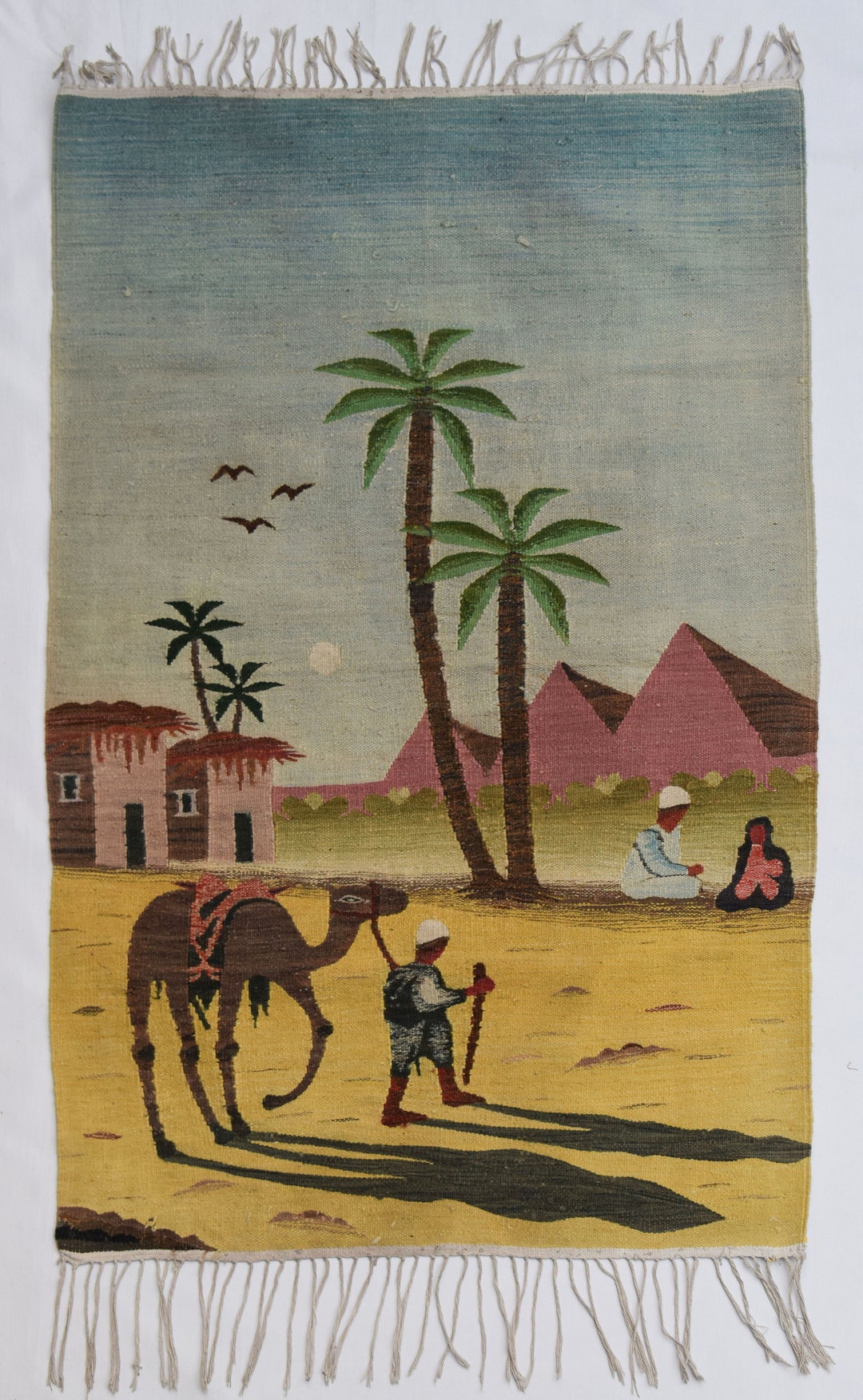 Pictorial Rug, Wall Hanging Art, Wall Decor, Nomadic Tapestry, Handmade ...