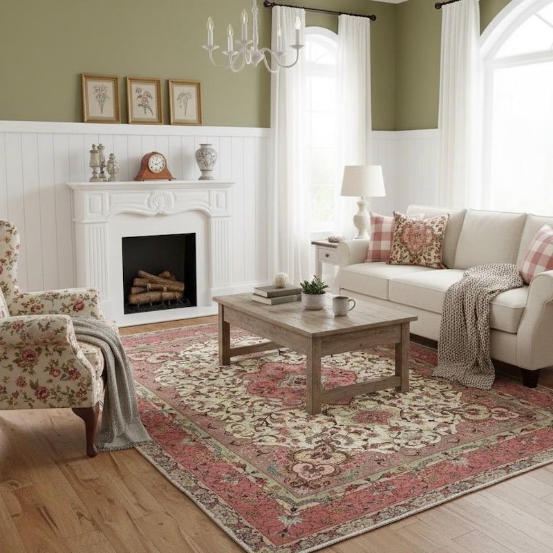 Tabriz Pink Rug - Etsy