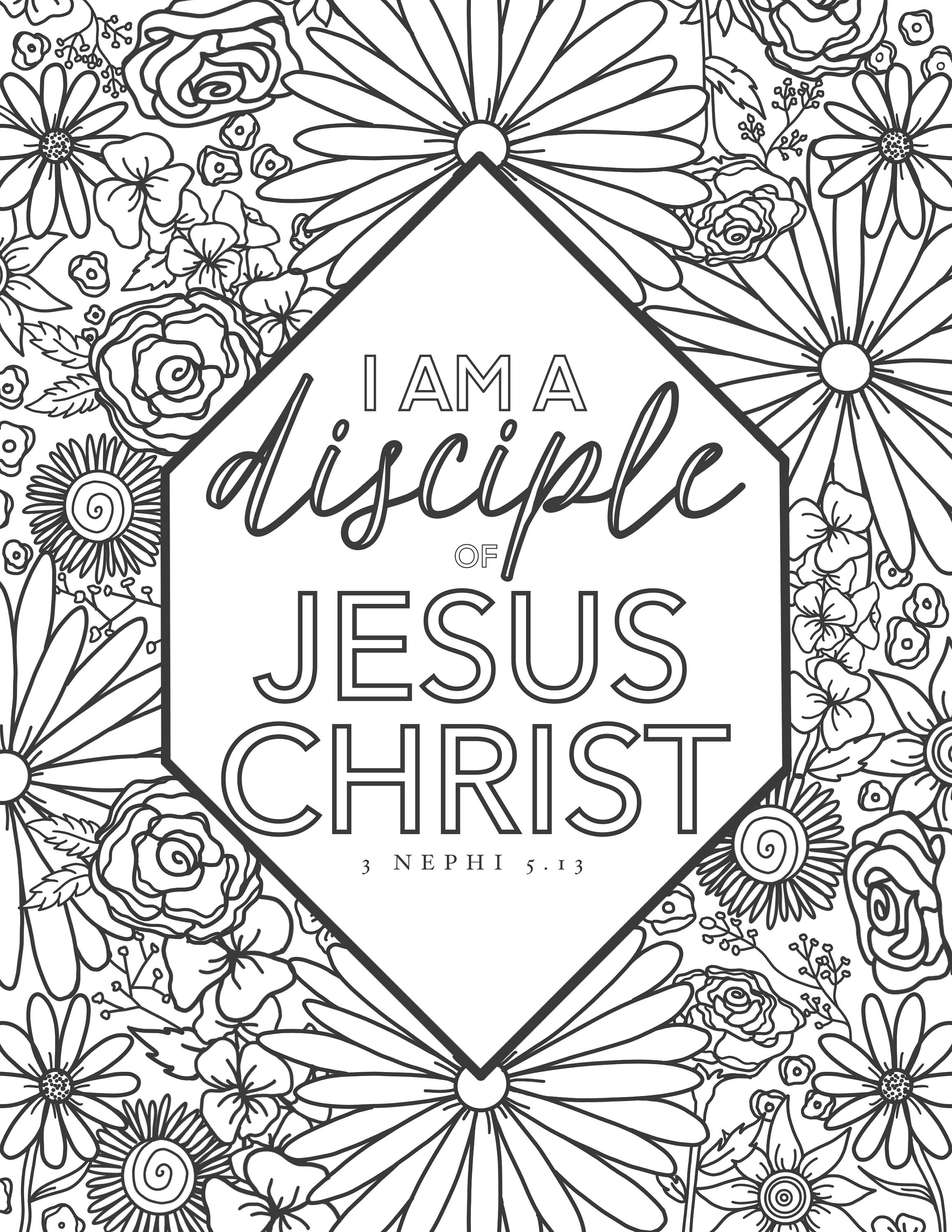 I Am a Disciple of Jesus Christ Coloring Page | LDS Youth Theme 2024 ...