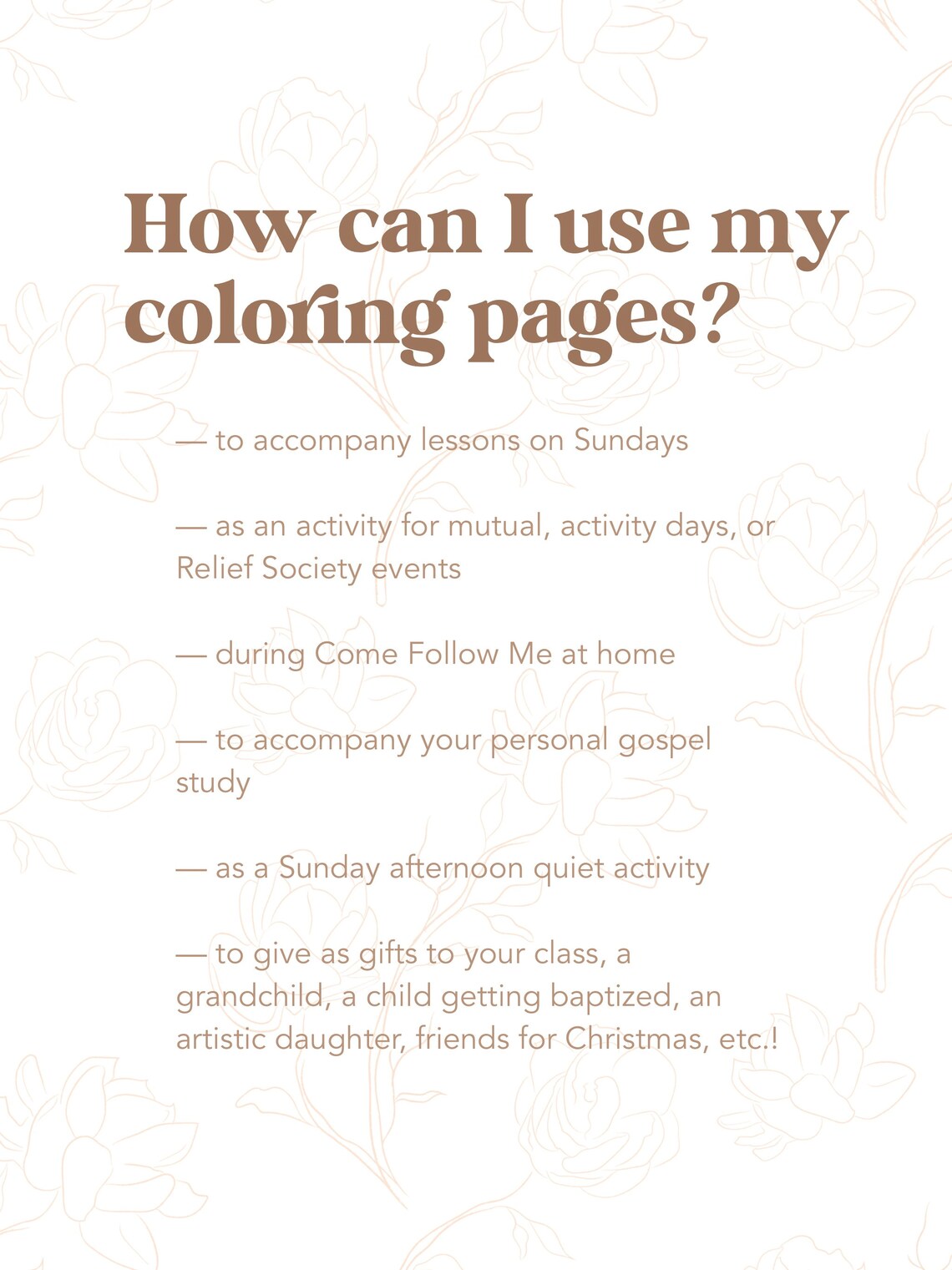 Floral Temple Coloring Page | President Nelson Quote | Mutual/young ...
