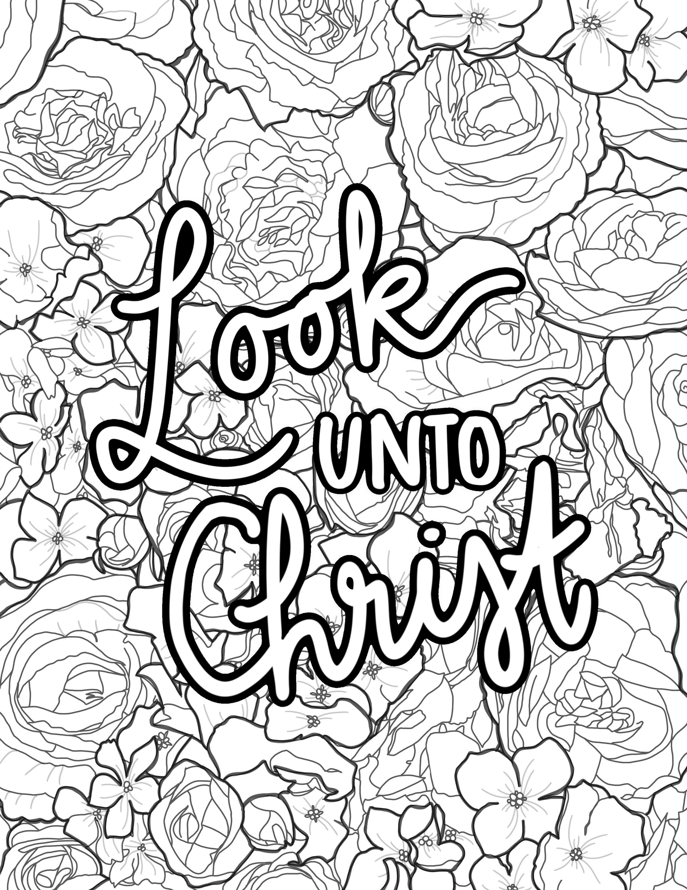 Look Unto Christ Coloring Page | LDS Youth Theme 2025 | Mutual Idea ...