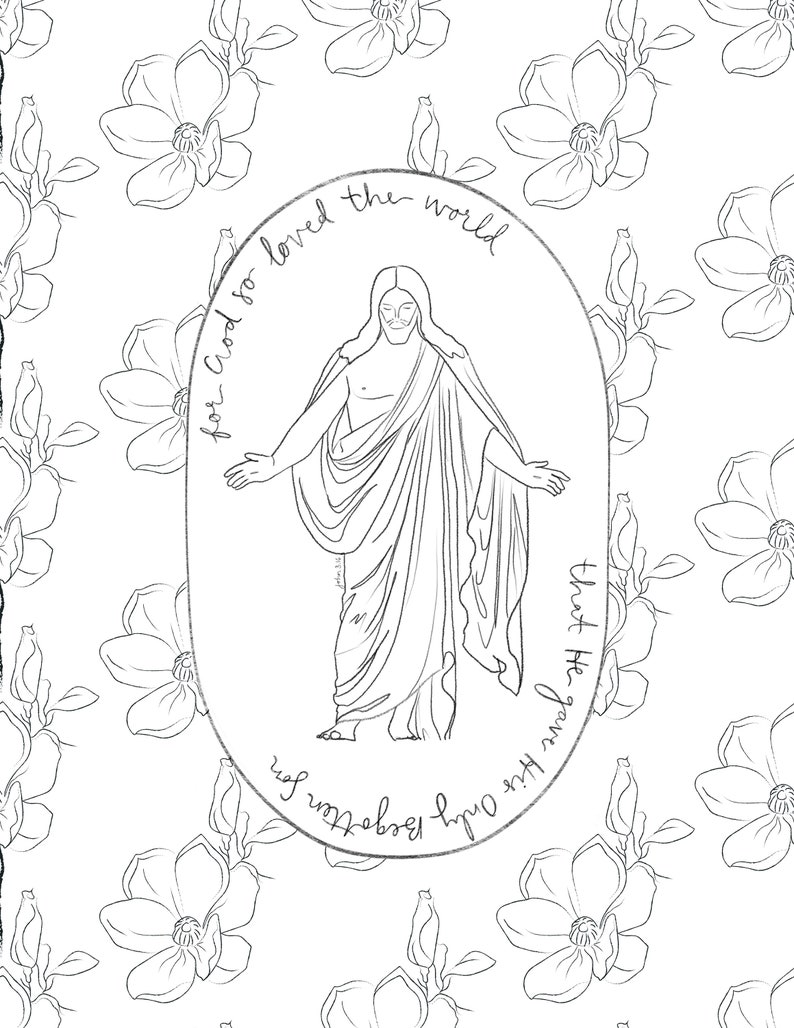 God so Loved the World Coloring Page | Christian Valentine's Day | John ...