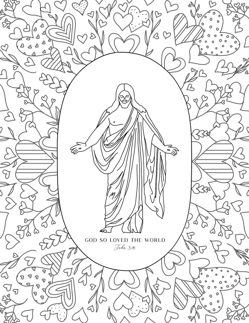Christian Valentine's Day Coloring Page Bundle | Mutual/young Women's ...