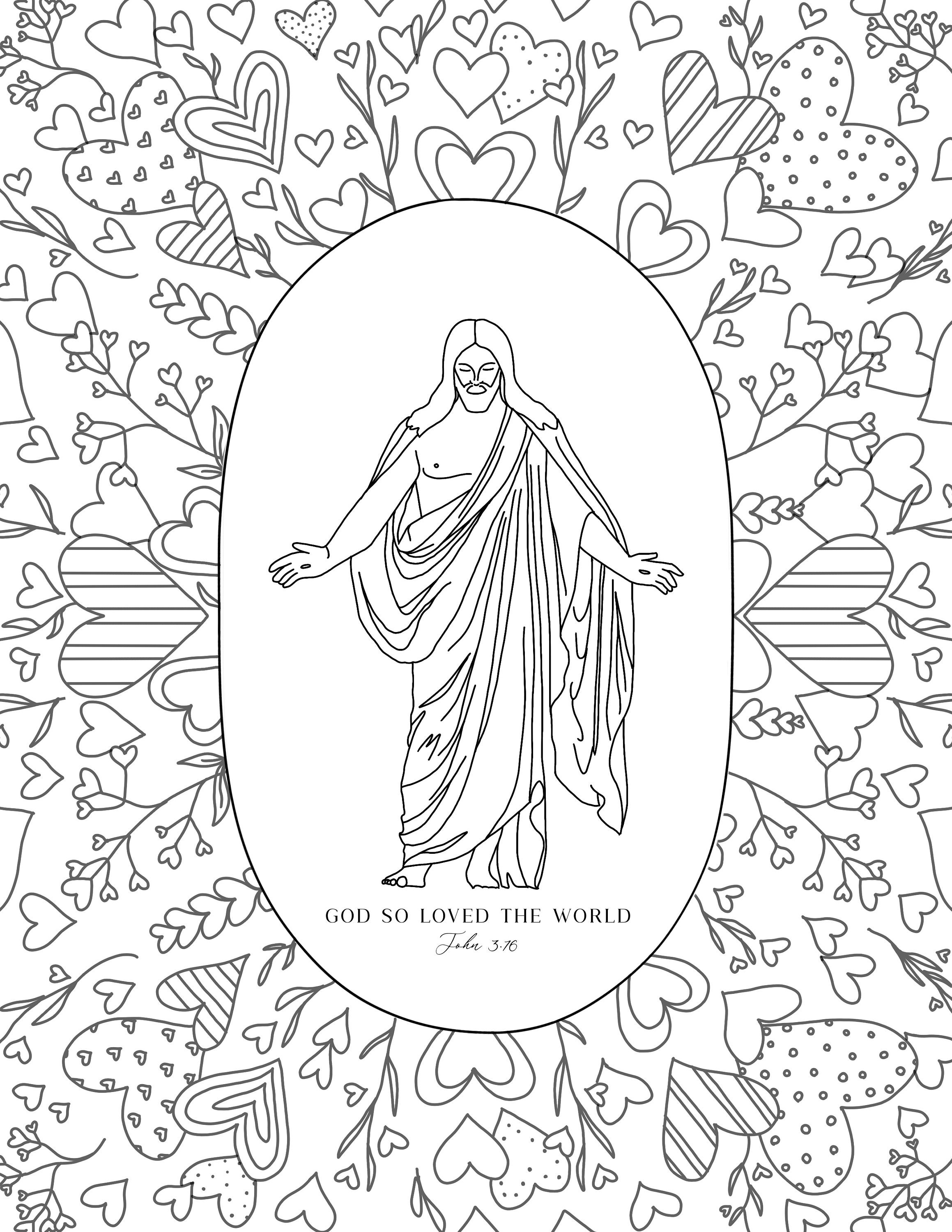 Christian Valentine's Day Coloring Page Bundle | Mutual/young Women's ...