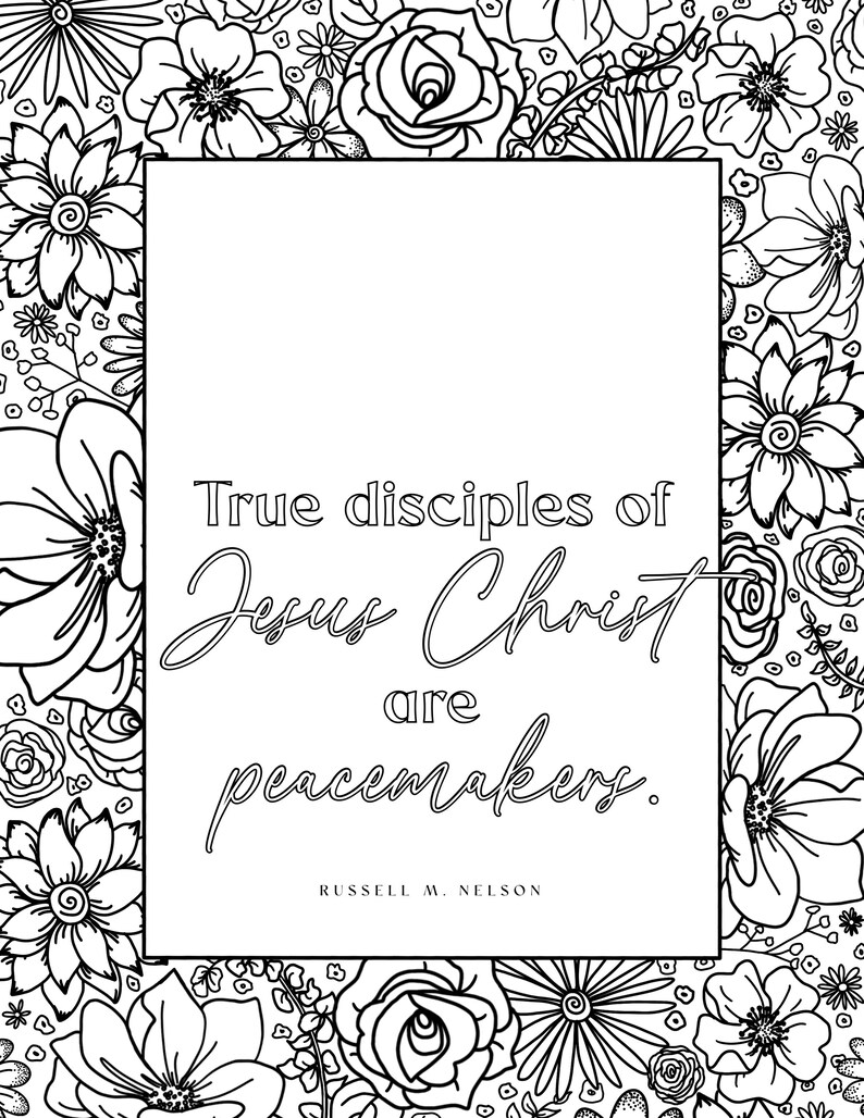 Teachings of President Russell M. Nelson Coloring Page Bundle | General ...