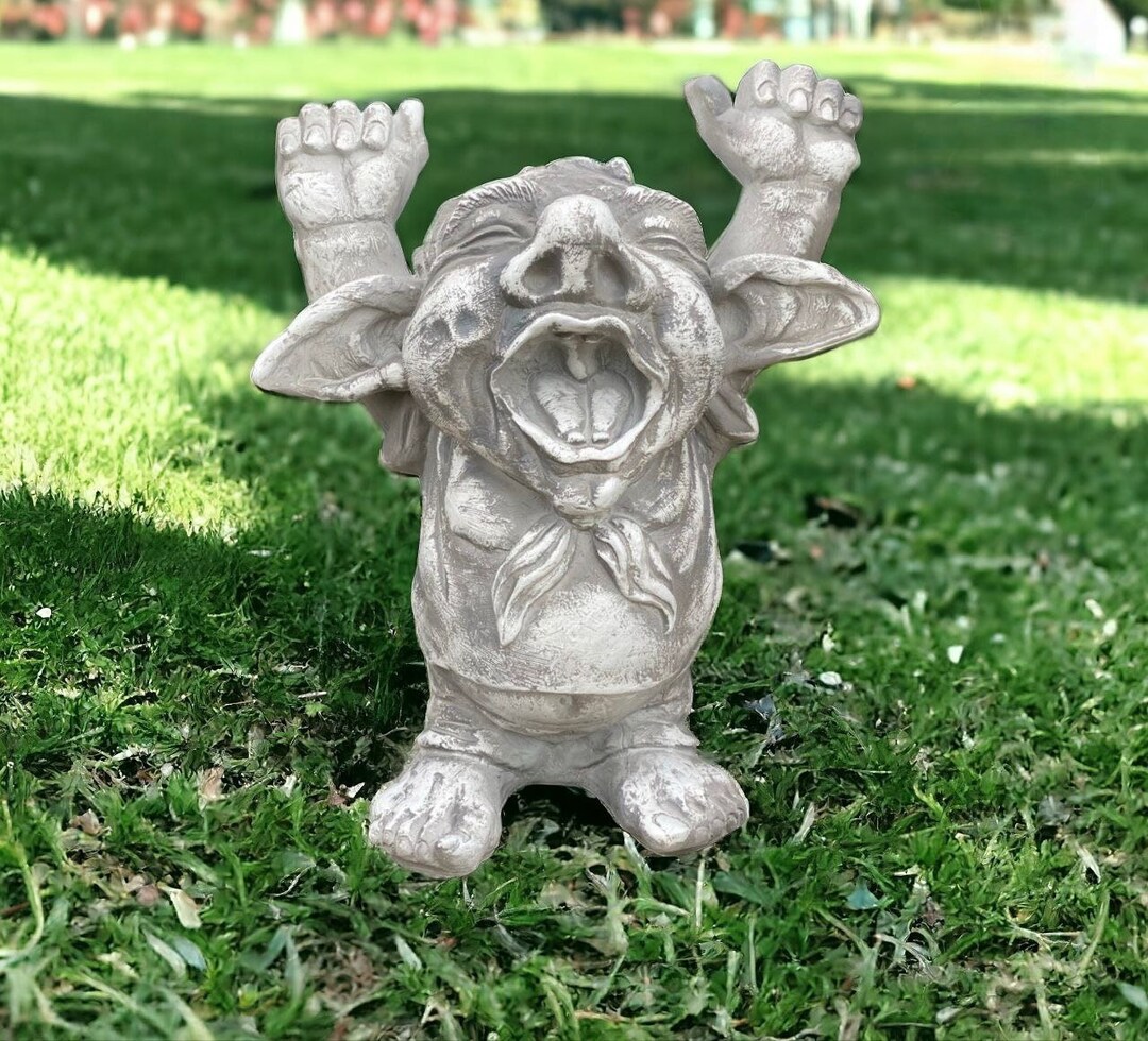 Laughing Troll With Hands up Sculpture Fairy Garden Figure Plastic ...