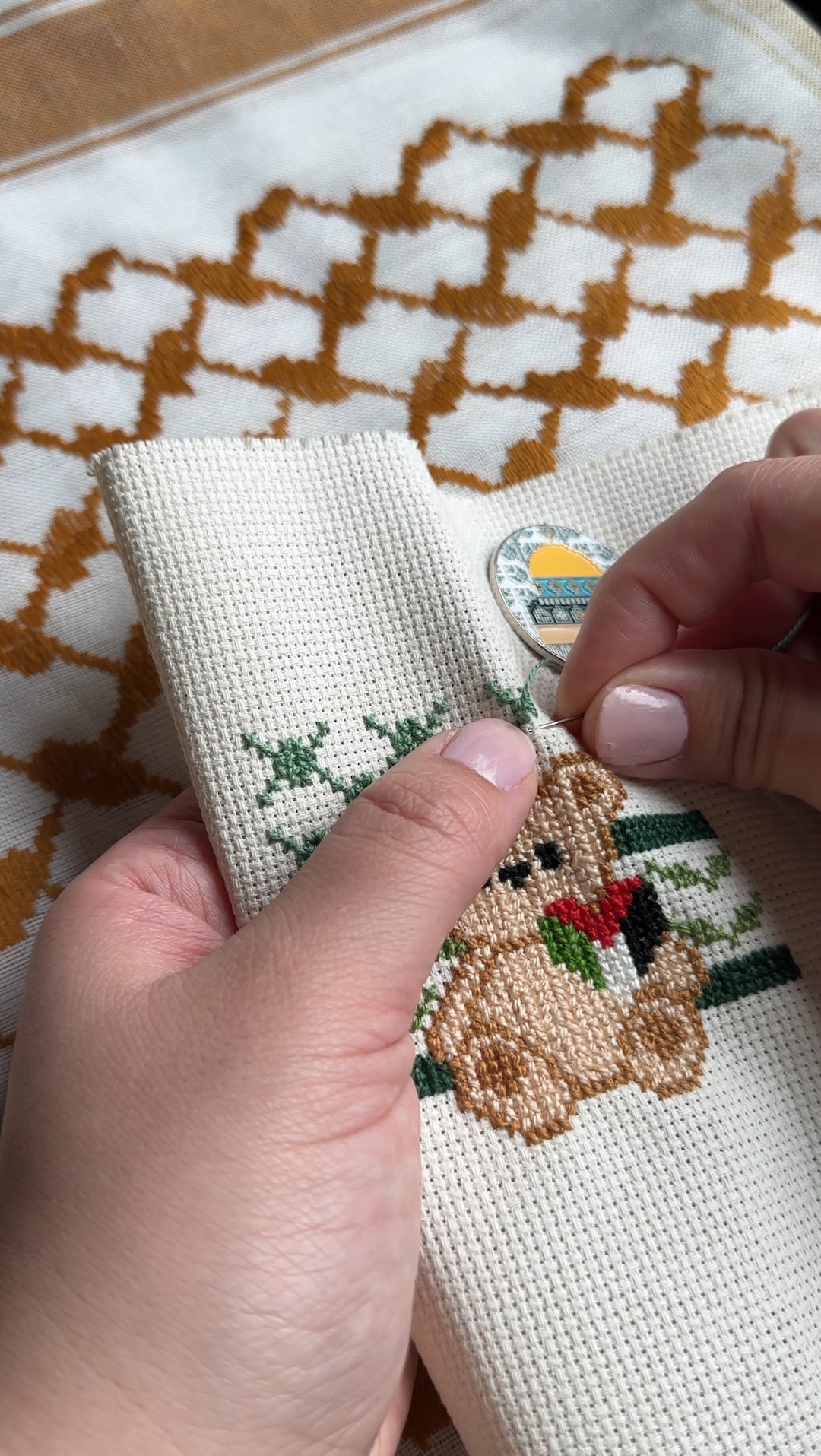 Cross-stitch Pattern: Baby Palestinian Hatta Bear | Tatreez Pattern PDF ...