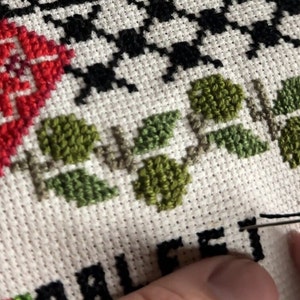 Cross-stitch Pattern: Palestinian Flag for Gaza | Tatreez Pattern PDF ...