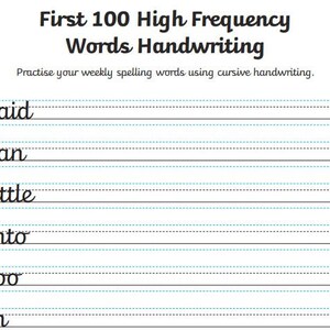 10 Printable Trace the Words Worksheet First 100 High Frequency Words ...
