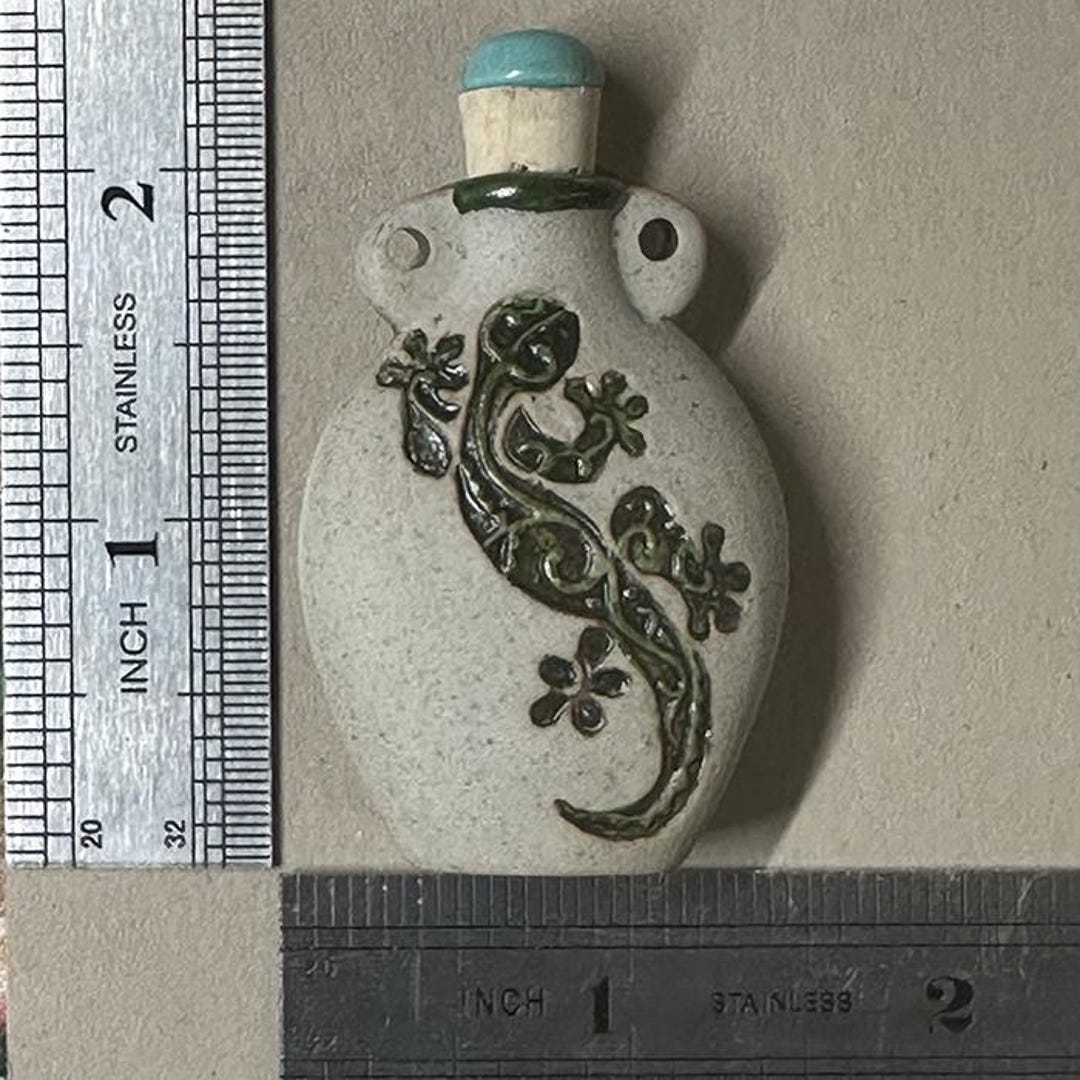 Peruvian Bottle, Lizard, 2 Sides, Hand Painted, Oven Baked, Handcrafted ...
