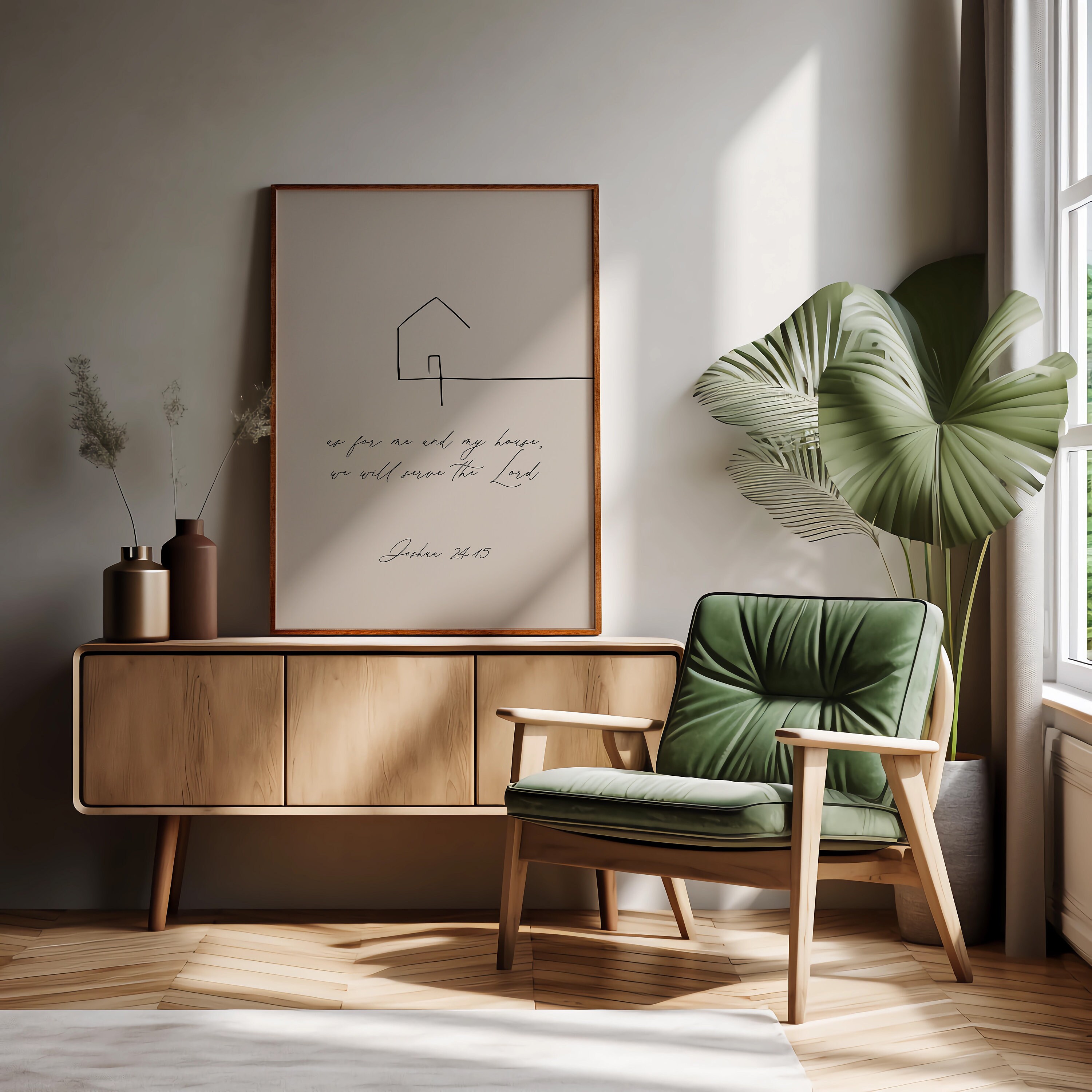 As for Me and My House We Will Serve the Lord Joshua 24 Wall Print Boho ...