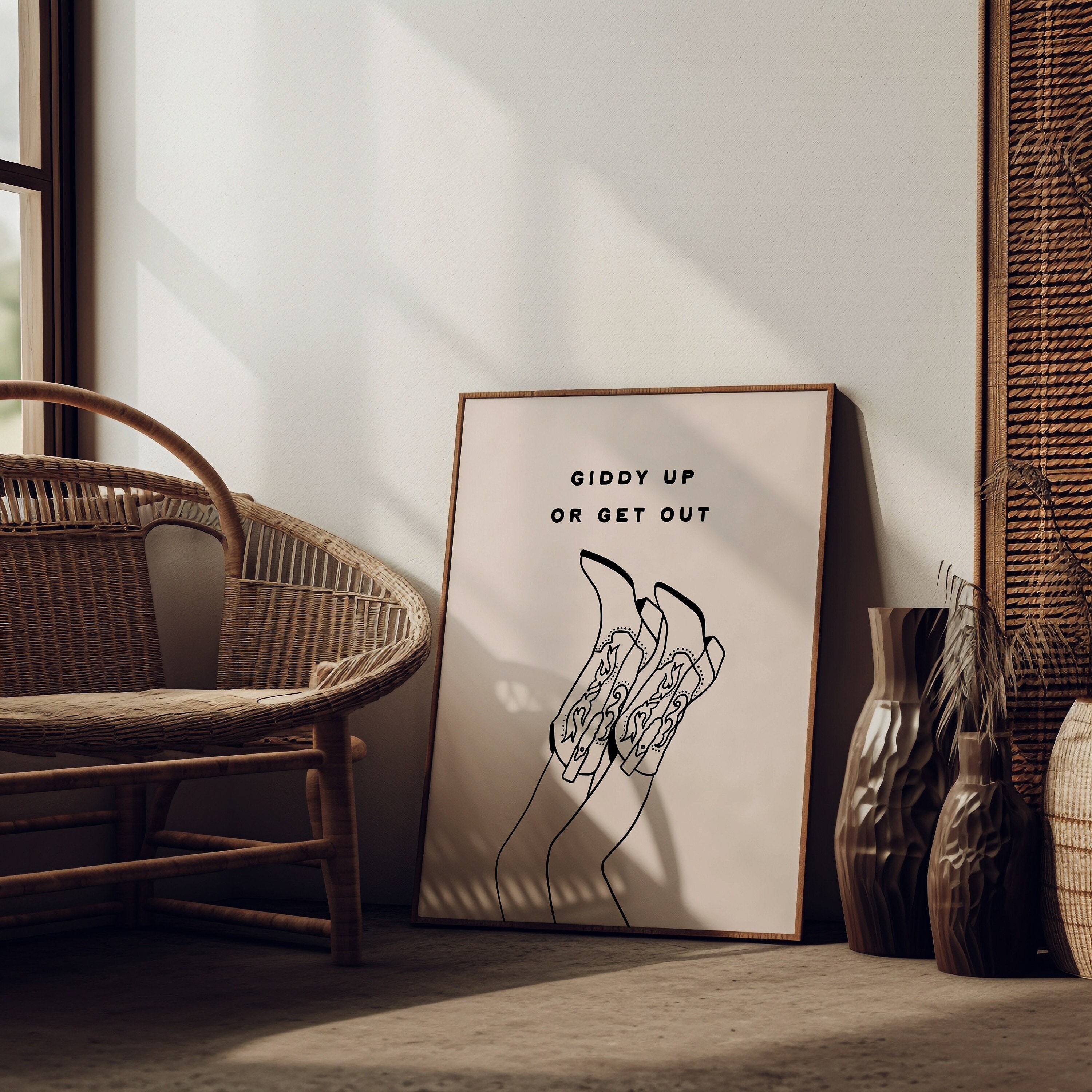 Giddy up or Get Out Modern Western Art Print Cowgirl Poster Art Cowboy ...