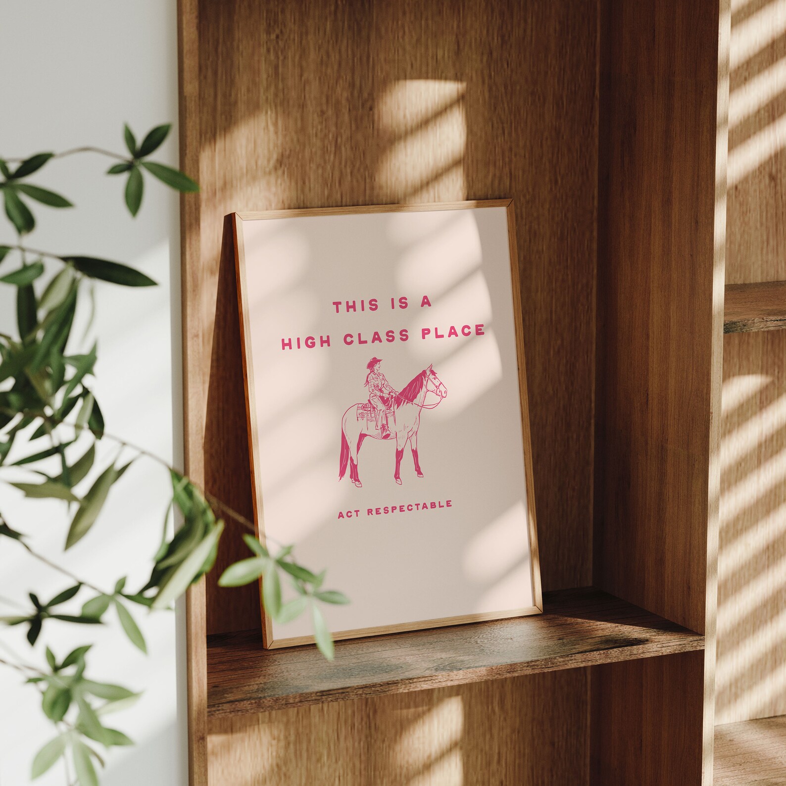 Pink Cowboy Wall Art Western Wall Art Pink Trendy Print - High Class ...