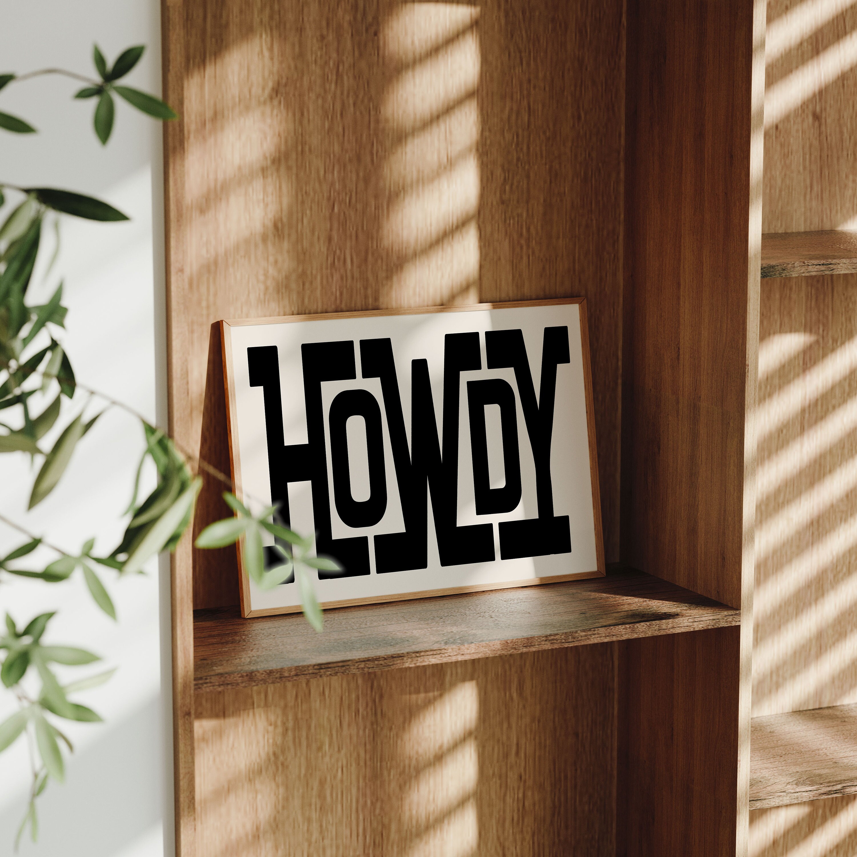 Howdy Typographic Poster Western Wall Art Modern Western Wall Decor ...