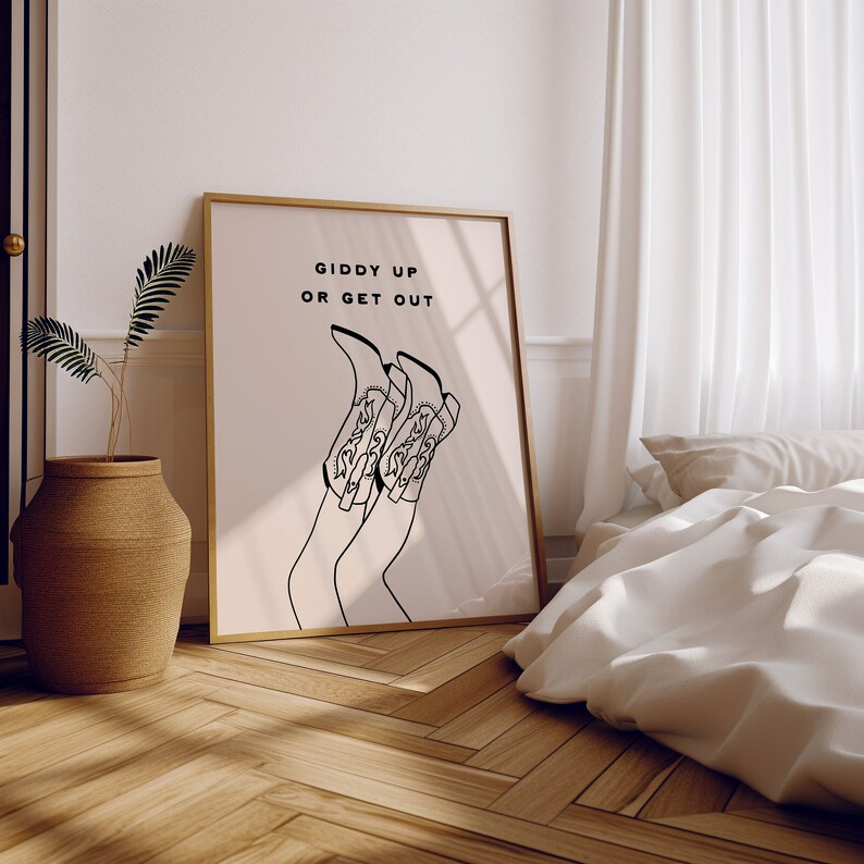 Giddy up or Get Out Modern Western Art Print Cowgirl Poster Art Cowboy ...