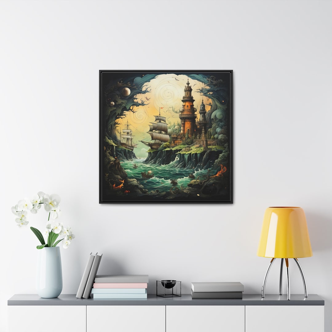 A Seafarer's Dream Vintage Wooden Ships 4 Gallery Canvas Wraps, Square ...