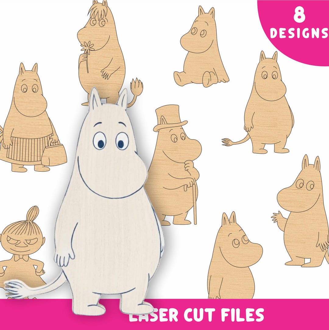 Moomin Characters Laser Cut Files | Cartoon Animal Bundle DXF SVG EPS ...