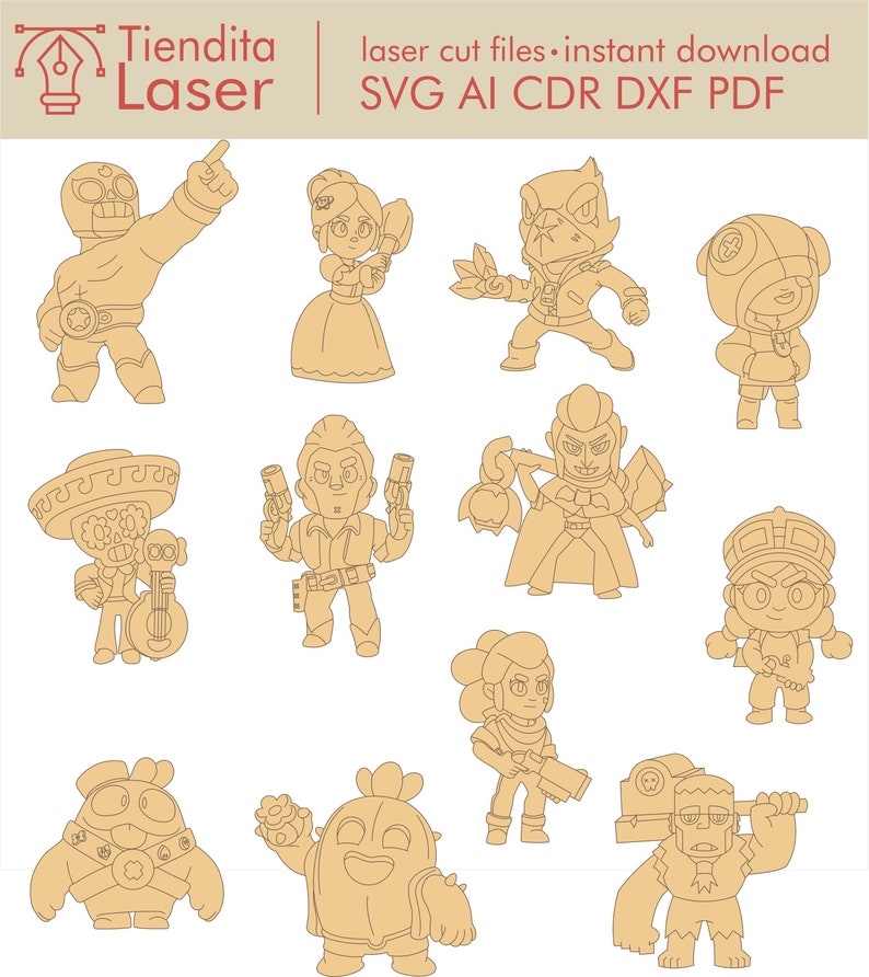 Brawl Stars Laser Cut File Vector / Dxf Cdr Svg Ai Pdf / Instant ...