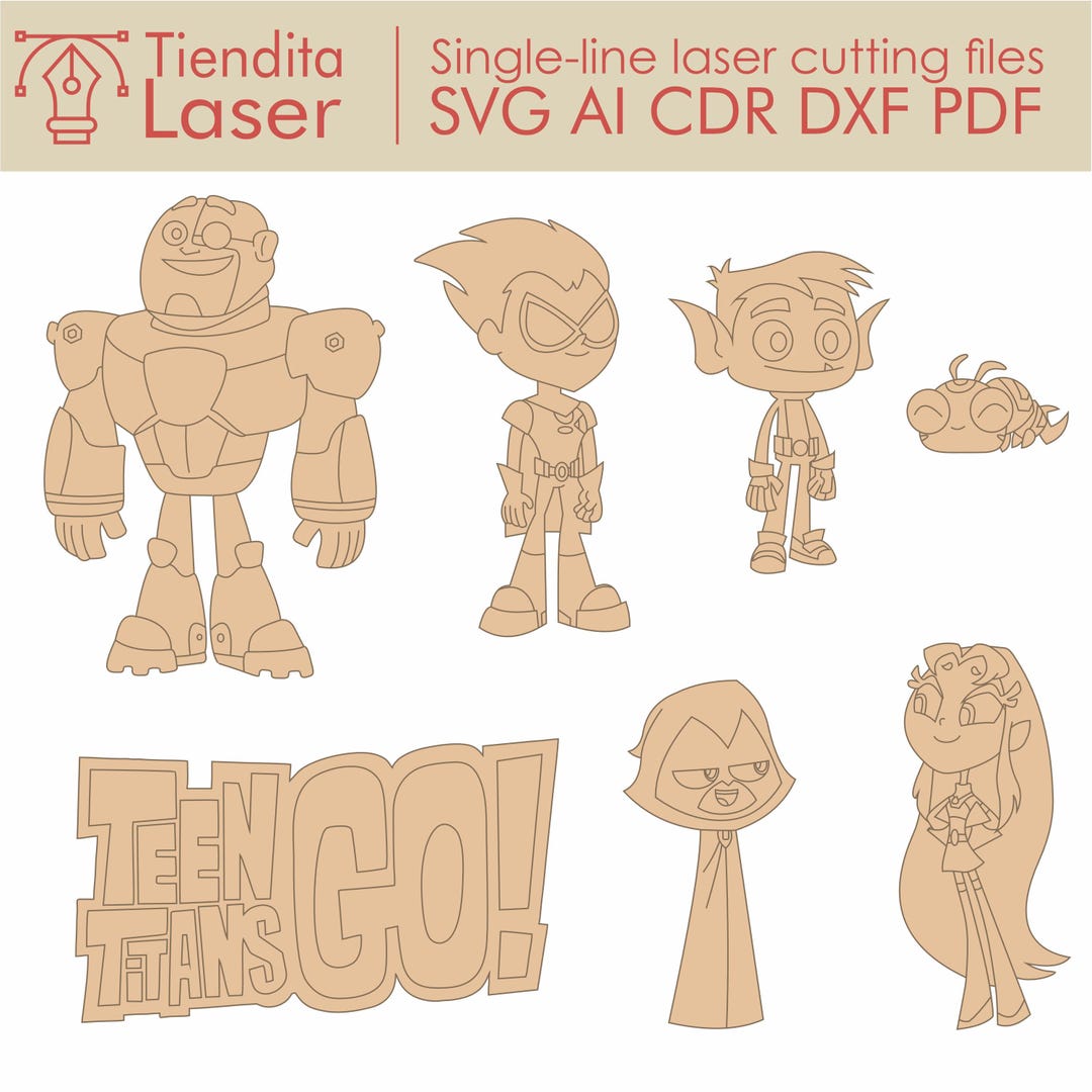 Teen Titans Go Laser Cut File Vector / Dxf Cdr Svg Ai Pdf / Instant ...