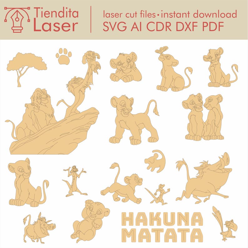 The Lion King Laser Cut File Vector / Dxf Cdr Svg Ai Pdf / Instant ...