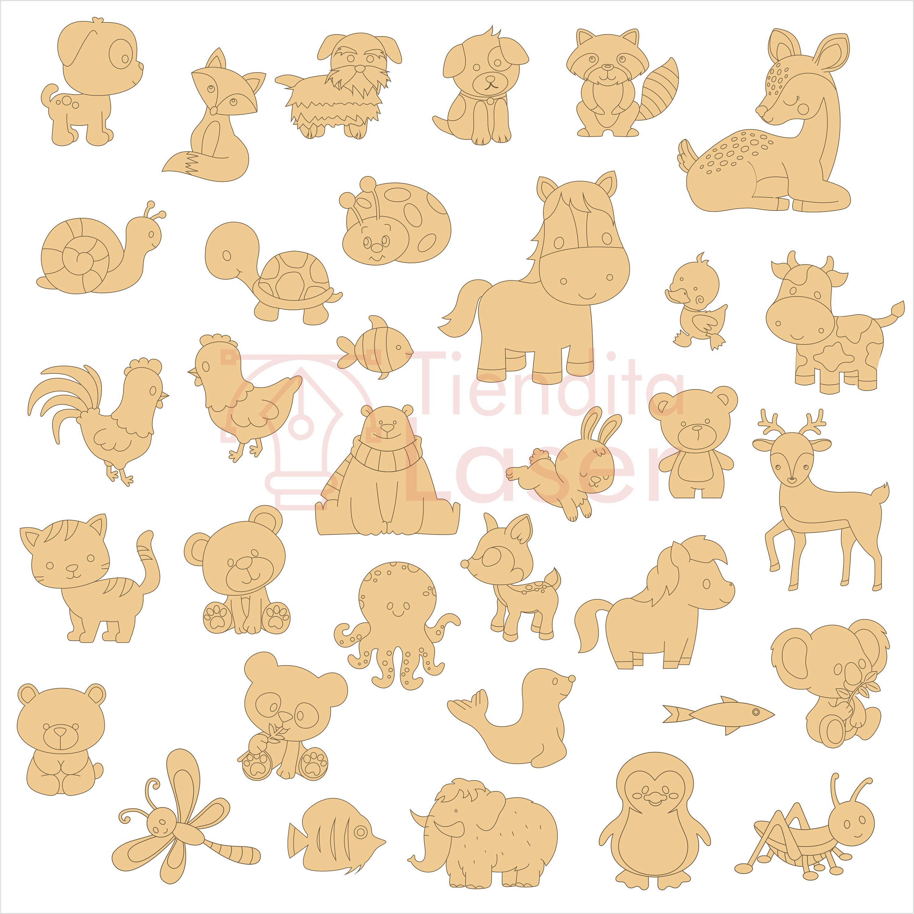 Animals Safari Farm Laser Cut File Vector / Dxf Cdr Svg Ai Pdf ...
