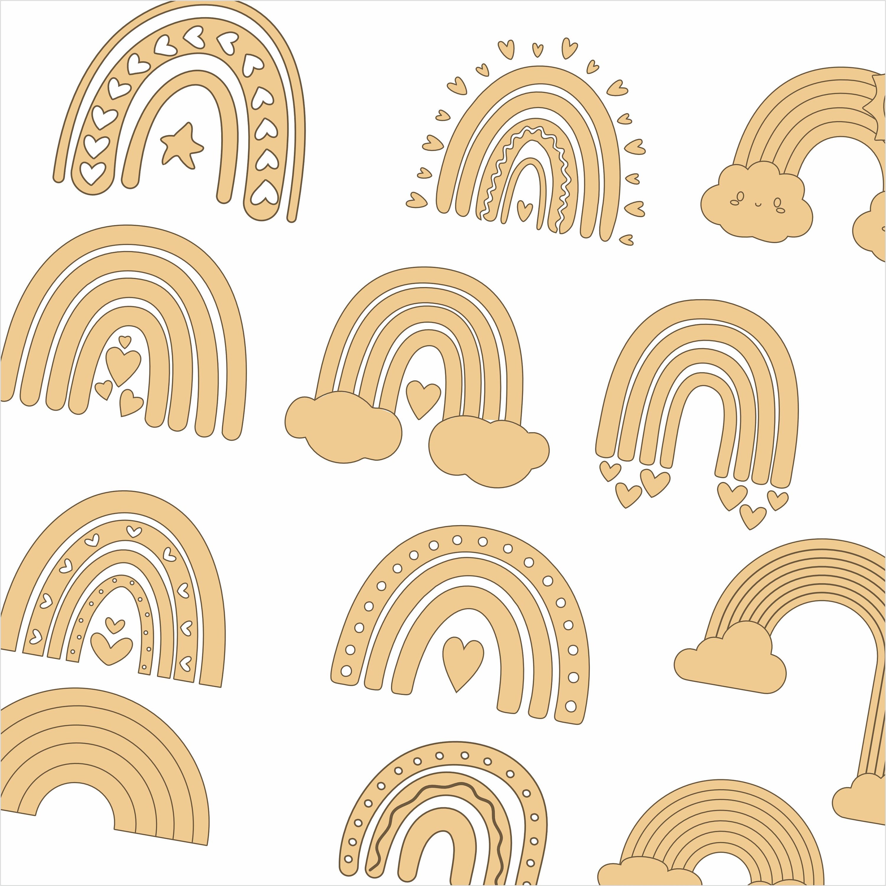 Archivo De Corte Láser Arco Iris / Dxf Svg Ai Eps Pdf Cdr / Descarga ...