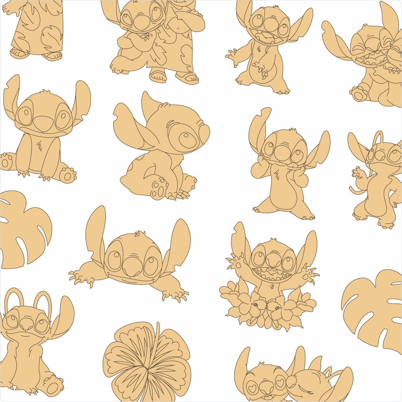Lilo Stitch Laser Cut File Vector / Dxf Cdr Svg Ai Pdf / Instant ...