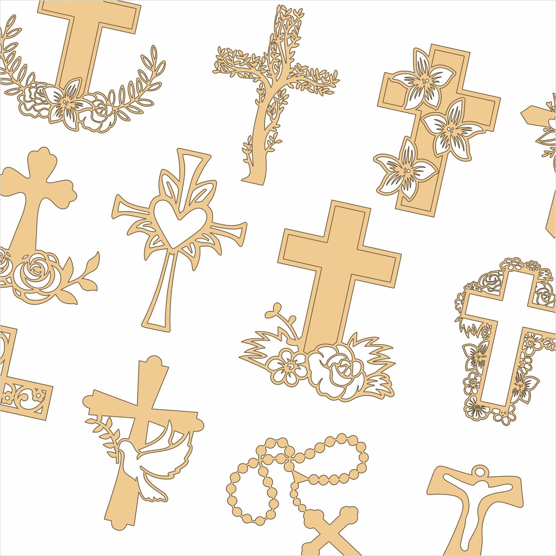 Archivo De Corte Láser Cruz Cruces Bautismo / Dxf Svg Ai Eps Pdf Cdr ...