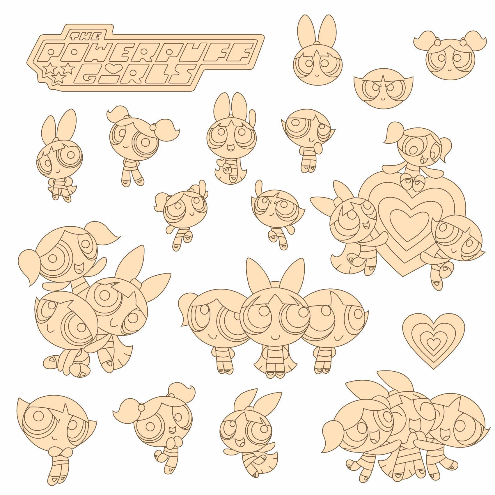 Powerpuff Girls Laser Cut Vector – SVG DXF CDR Files - Etsy
