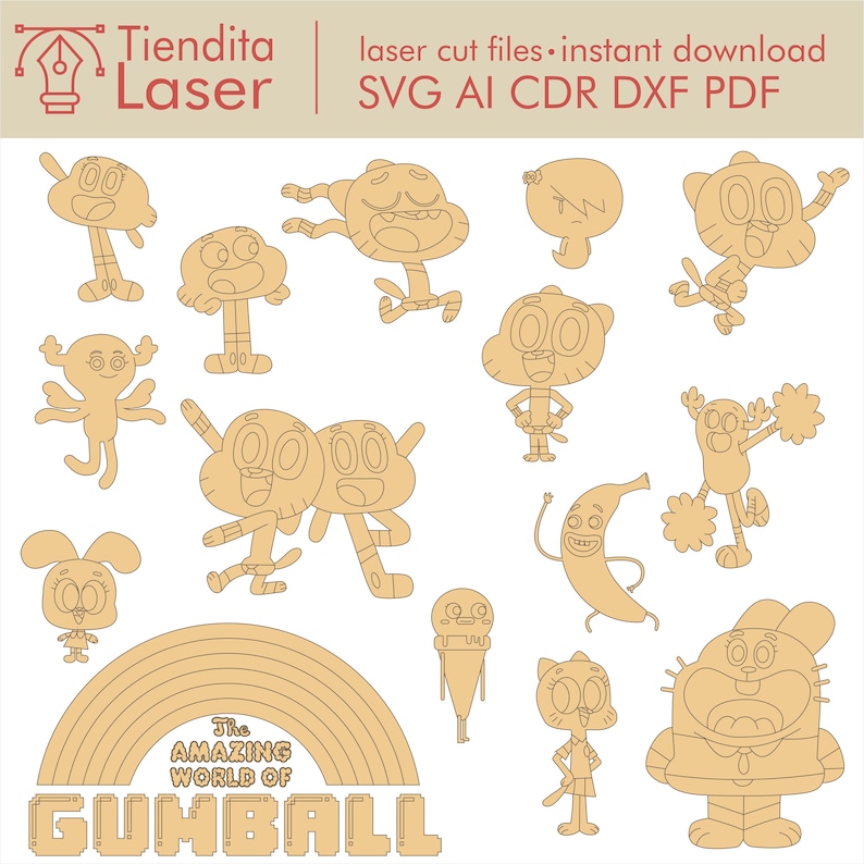 Gumball Laser Cut File Vector / Dxf Cdr Svg Ai Pdf / Instant Download ...