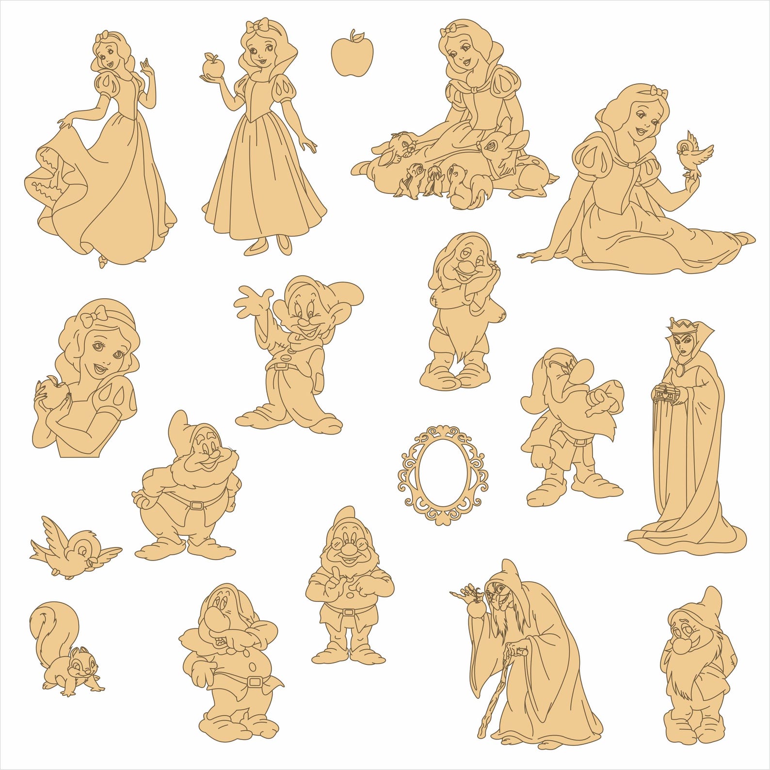 Snow White Princess Laser Cut File Vector / Dxf Cdr Svg Ai Pdf ...