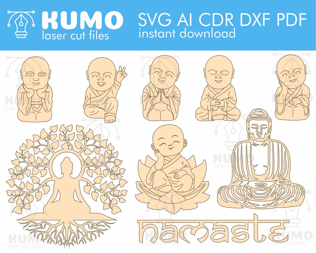Buddha Laser Cut Files / Dxf Svg Ai Eps Pdf Cdr / Instant Download ...