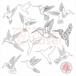 Hummingbird Laser Cut Vector - SVG DXF CDR Files for Engraving ...