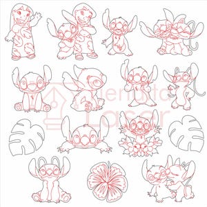 Lilo Stitch Laser Cut File Vector / Dxf Cdr Svg Ai Pdf / Instant ...