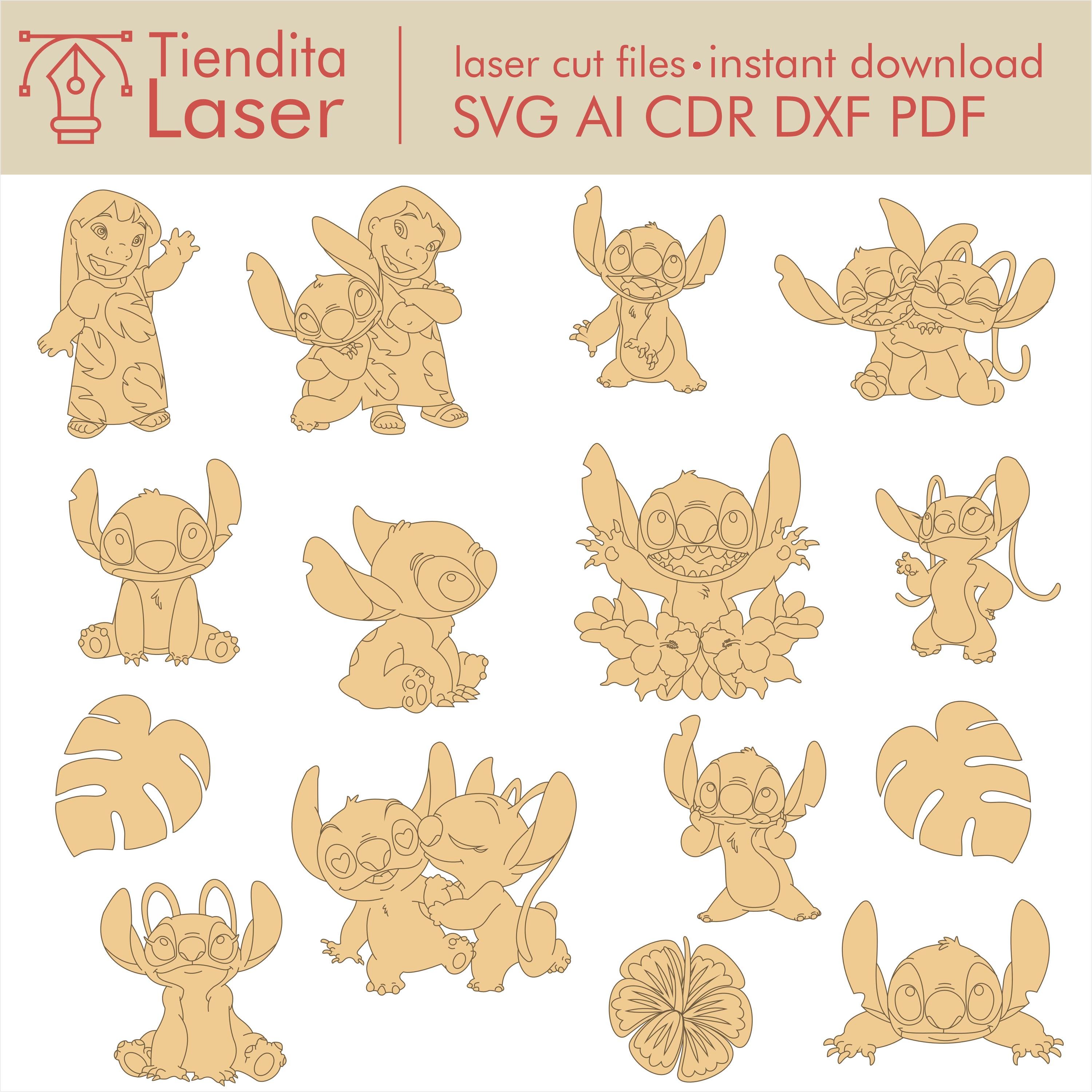 Lilo Stitch Laser Cut File Vector / Dxf Cdr Svg Ai Pdf / Instant ...