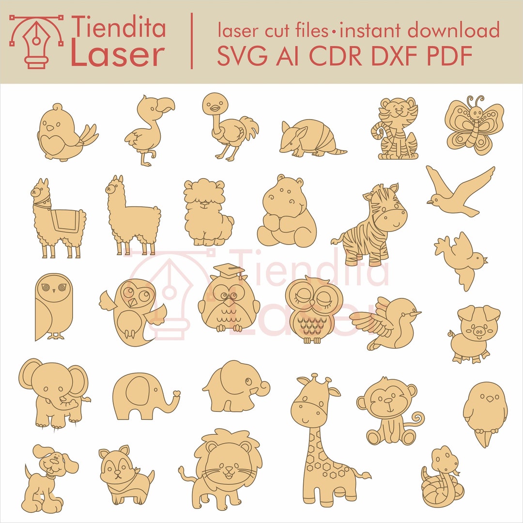 Animals Safari Farm Laser Cut File Vector / Dxf Cdr Svg Ai Pdf ...