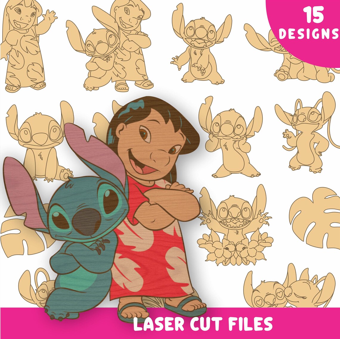 Lilo Stitch Laser Cut File Vector / Dxf Cdr Svg Ai Pdf / Instant ...