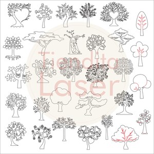 60 Trees Laser Cut File Vector / Dxf Cdr Svg Ai Pdf / Instant Download ...