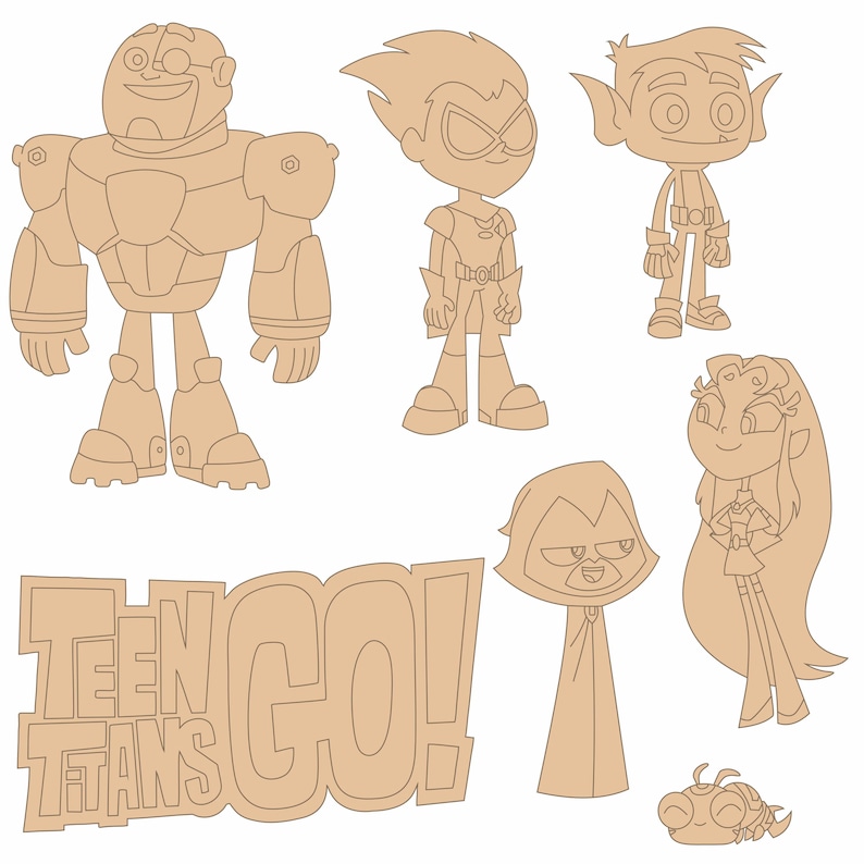 Teen Titans Go Laser Cut File Vector / Dxf Cdr Svg Ai Pdf / Instant ...