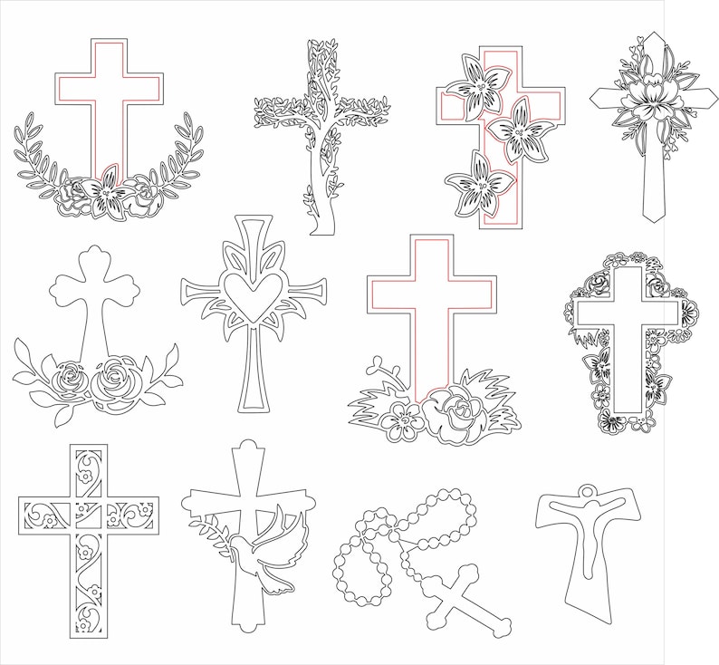 Archivo De Corte Láser Cruz Cruces Bautismo / Dxf Svg Ai Eps Pdf Cdr ...