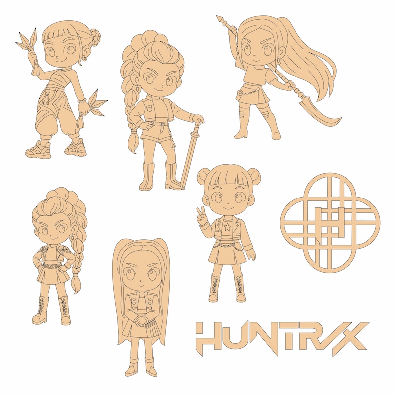 Kpop Demon Hunters Vector Pack • Anime Inspired Laser Cut Files ...