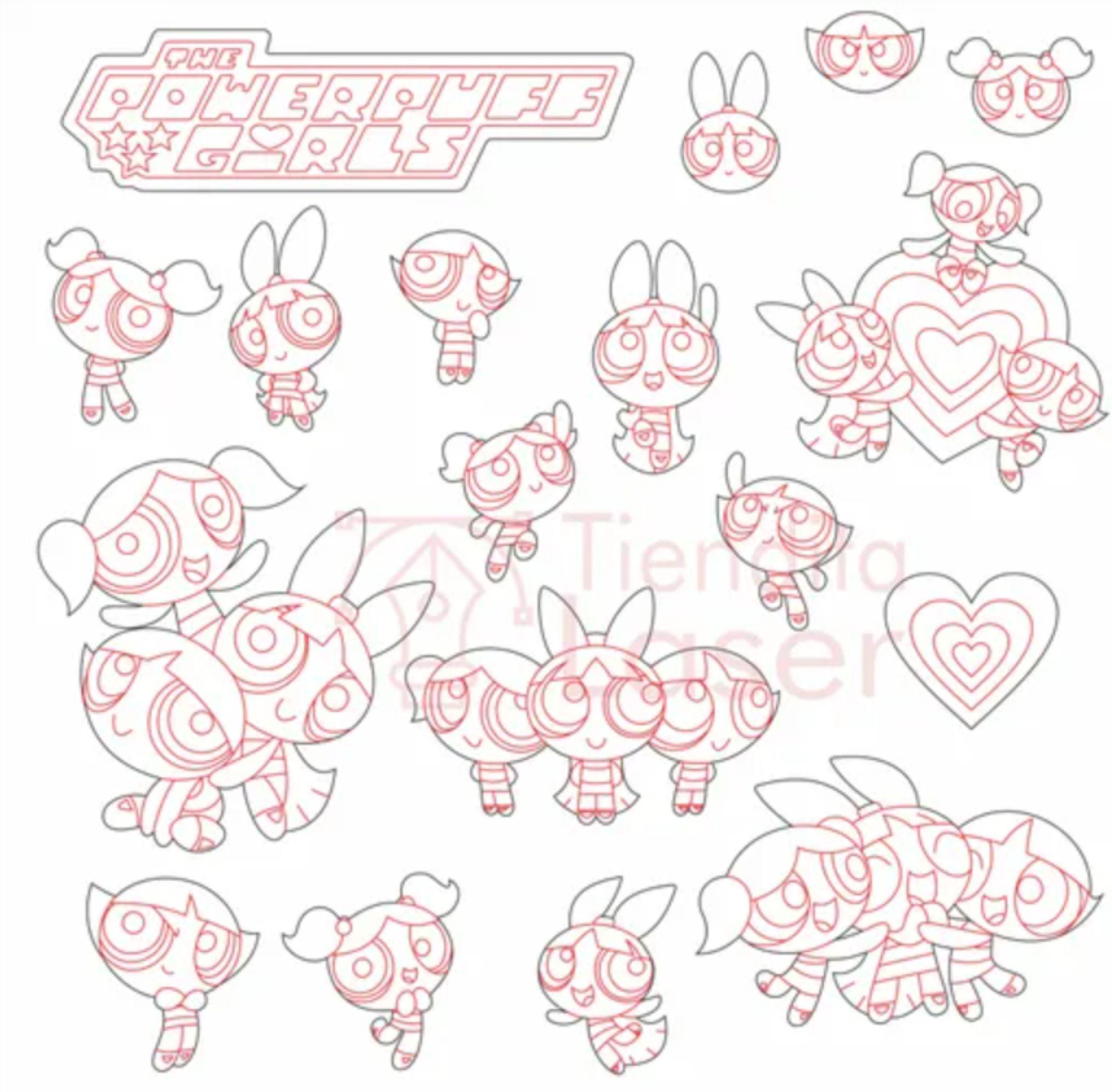 Powerpuff Girls Laser Cut Vector - SVG DXF CDR Files for Engraving ...