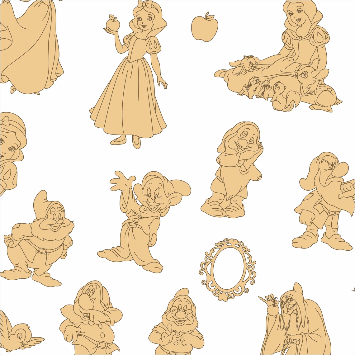 Snow White Princess Laser Cut File Vector / Dxf Cdr Svg Ai Pdf ...