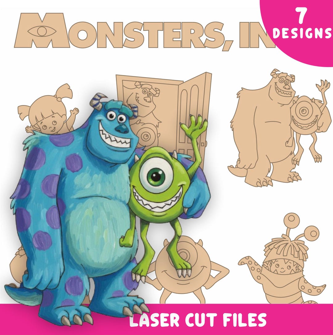 Monster Inc Vector Pack | Digital SVG DXF CDR Files for Laser Cutting ...