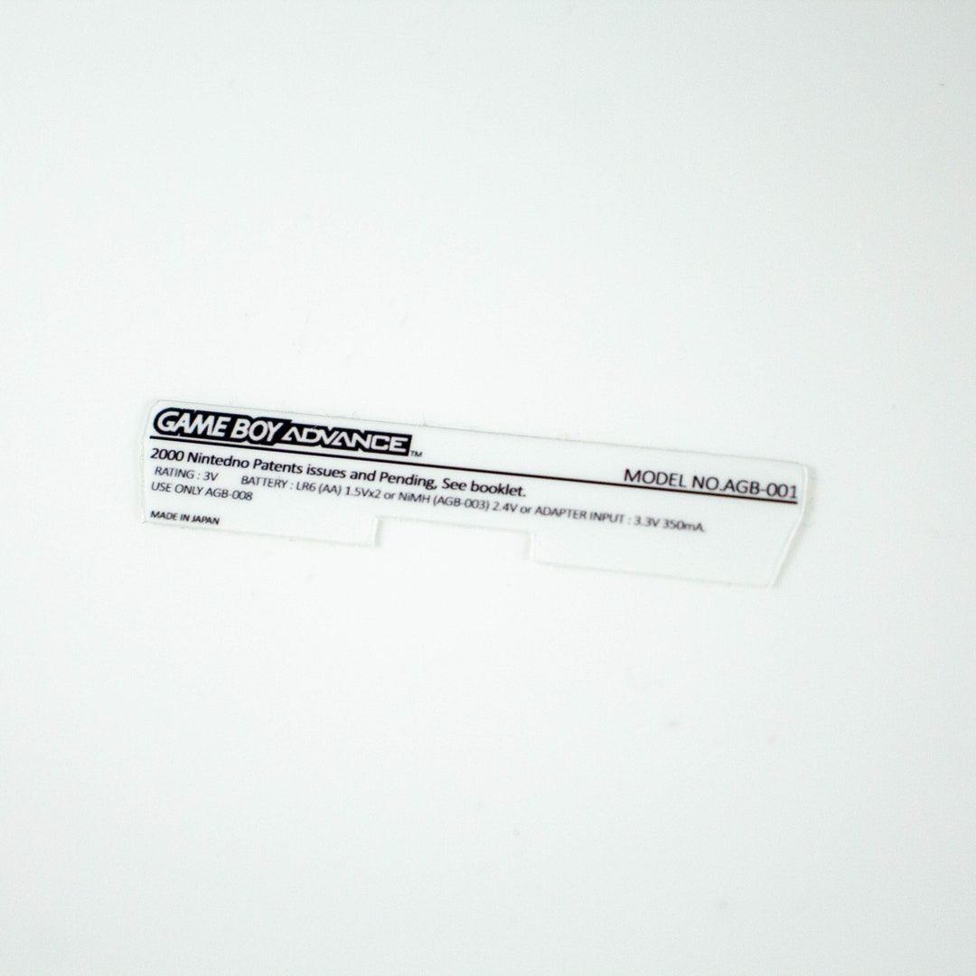 Nintendo Gameboy Gameboy Advance Console Sticker / Label Replacements ...