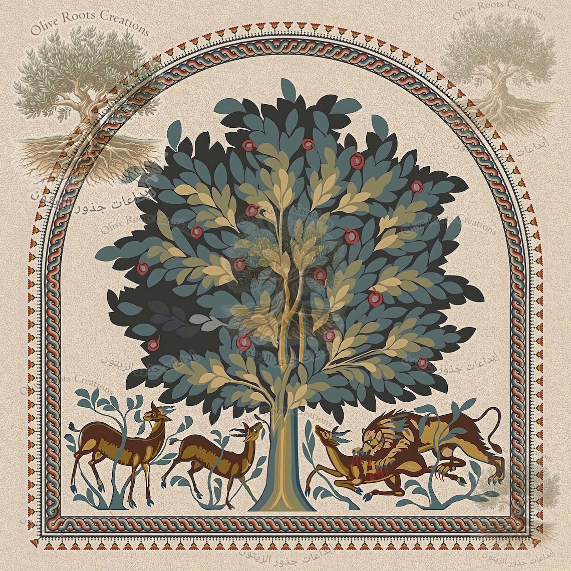 Hisham's Palace Tree of Life Mosaic Jericho 4ftx4ft Replica - Premium ...