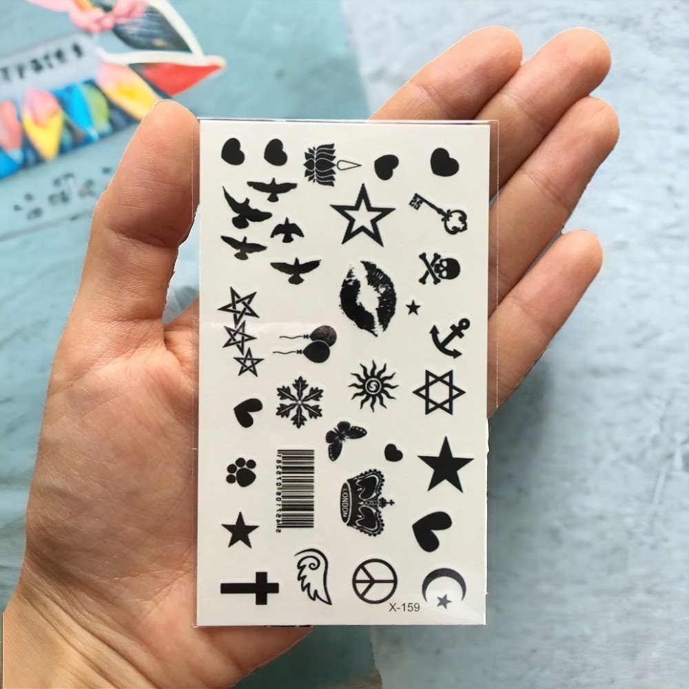 Temporary Tattoo Tiny Finger Tattoos Mystery Bundle Hailey Bieber Style ...