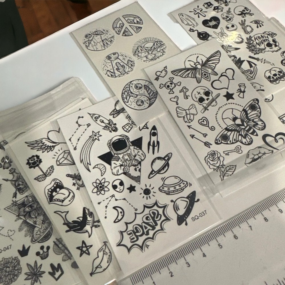 Temporary Tattoo Tiny Finger Tattoos Mystery Bundle Hailey Bieber Style ...